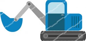 Blue Backhoe – Clip Art for Free